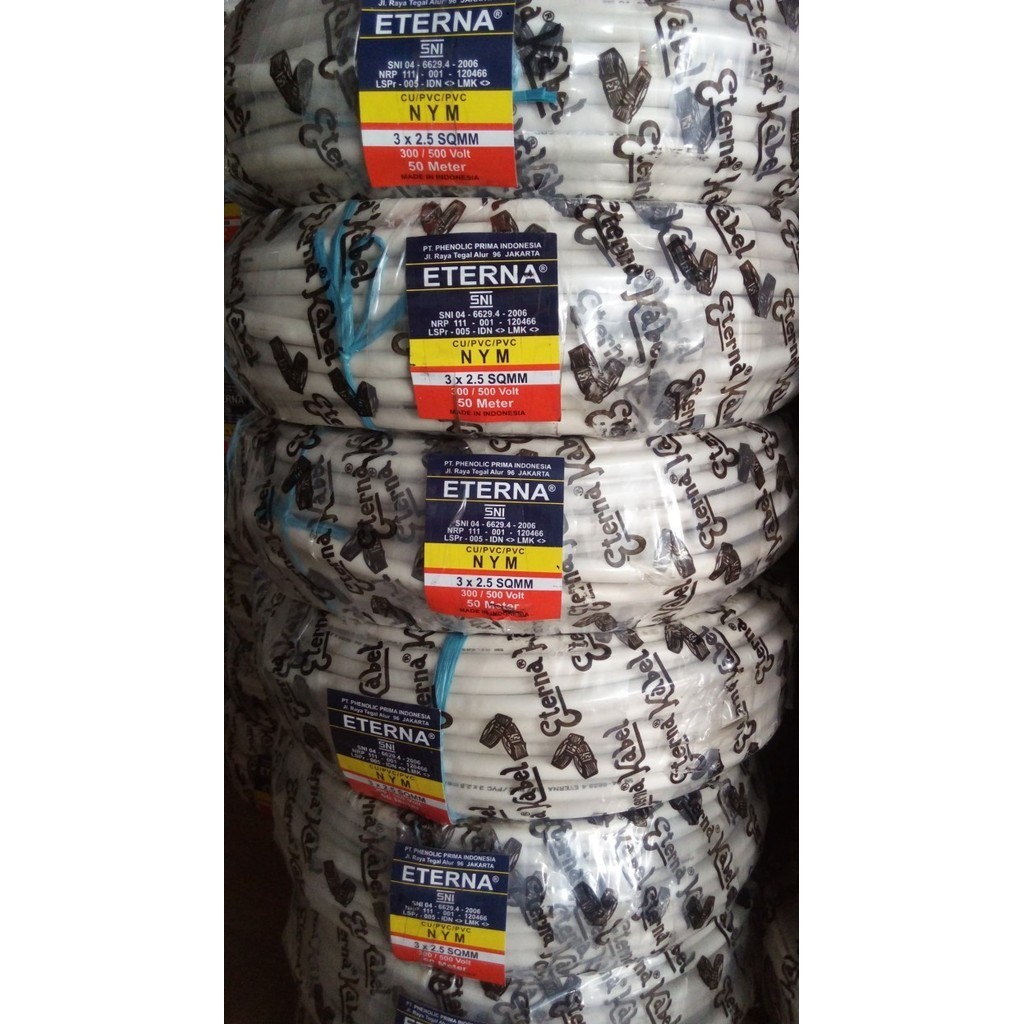 Jual Kabel Listrik Nym 3X2.5 Eterna 50 Meter Original Termurah | Shopee Indonesia