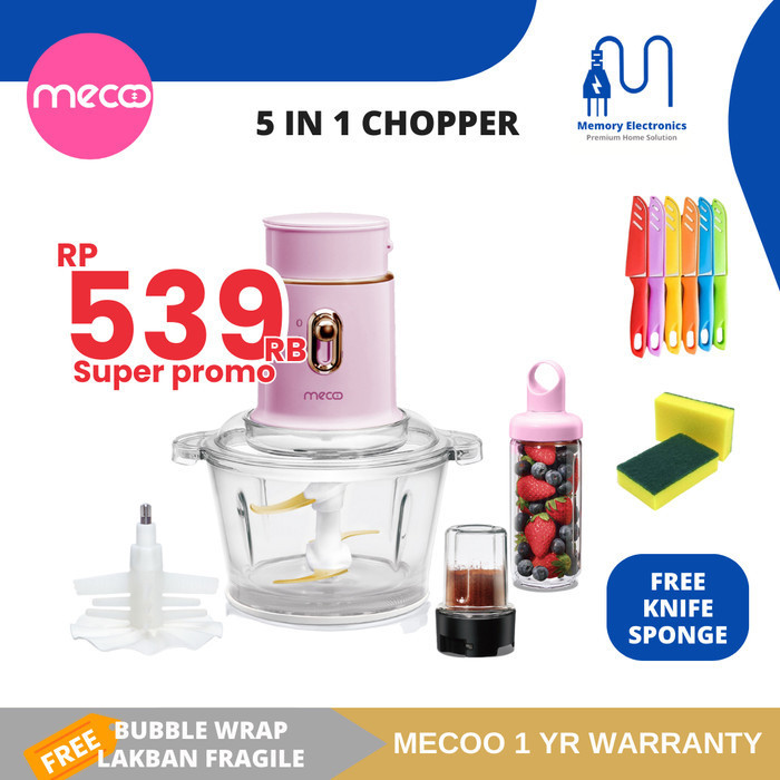 Jual Mecoo Aesthetic 5 In 1 Antibacterial Odorless Chopper Blender R ...