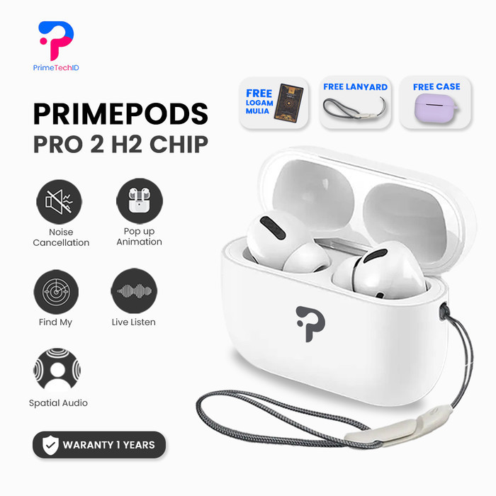 Jual PrimePods Pro 2 Airpods For iPhone & Android H2 Chip Feature ...