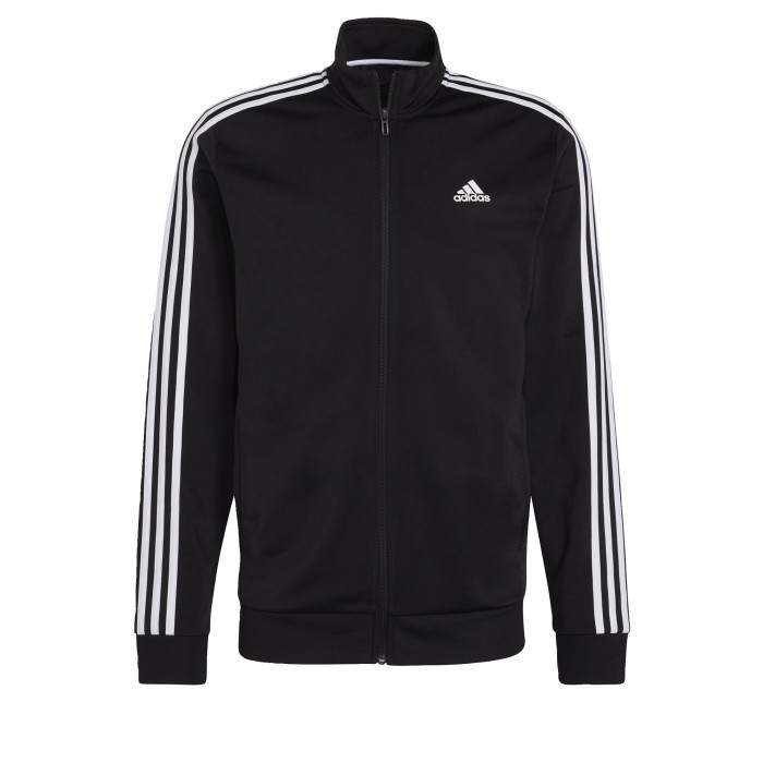 Jual ADIDAS TRACK JACKET WARM-UP ESSENTIALS 3-STRIPES PRIA HITAM H46099 ...