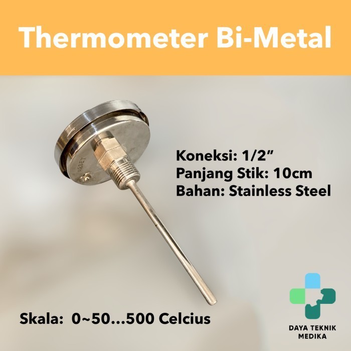 Jual GMT Thermometer Bimetal Diameter 3" 80mm - Model Payung Stainless ...