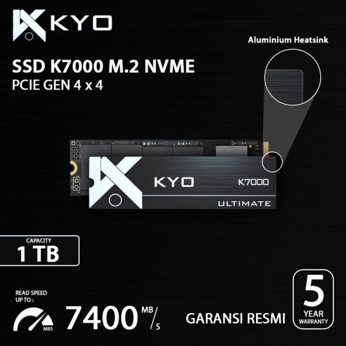 Jual Kyo Ultimate K7000 Pcie 4.0 Nvme Ssd 1Tb M.2 Nvme Gen 4X4 Heatsink ...