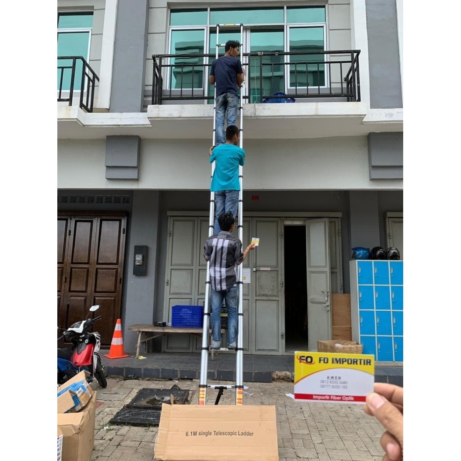 Jual Tangga Lipat Aluminium Teleskopik 6M Single Telescopic Ladder 6 ...