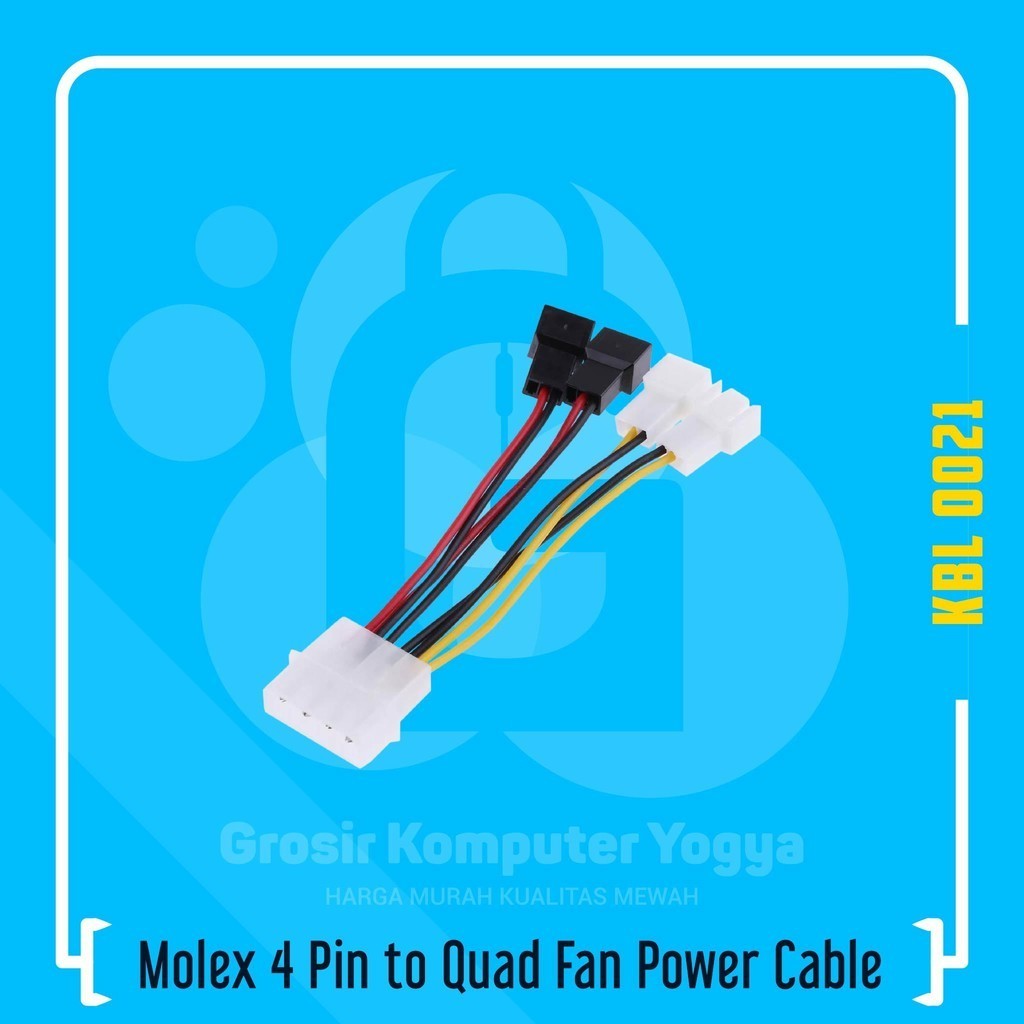 Jual Molex 4 Pin to Quad Fan 3 Pin Dual 12V 5V Power Connector Cable Kabel | Shopee Indonesia