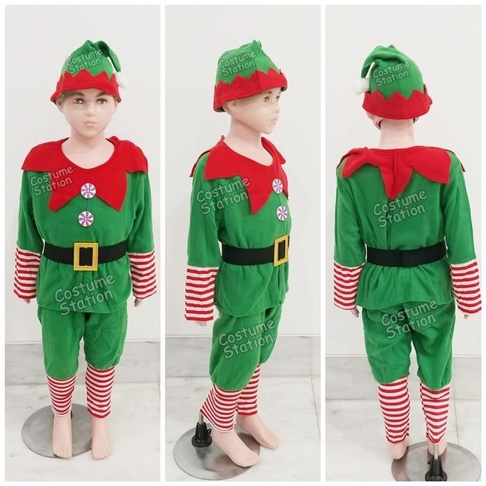 Jual Kostum Green Santa Elf / Peri Kurcaci Hijau Natal Christmas Anak ...