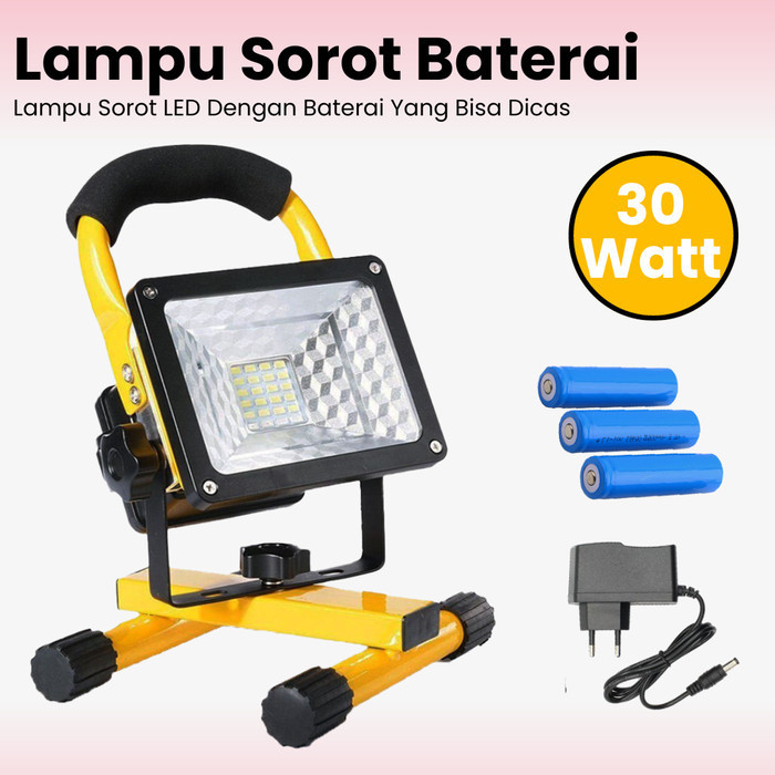 Jual Lampu sorot cas LED flood light 30w 24 led senter lampu sorot ...