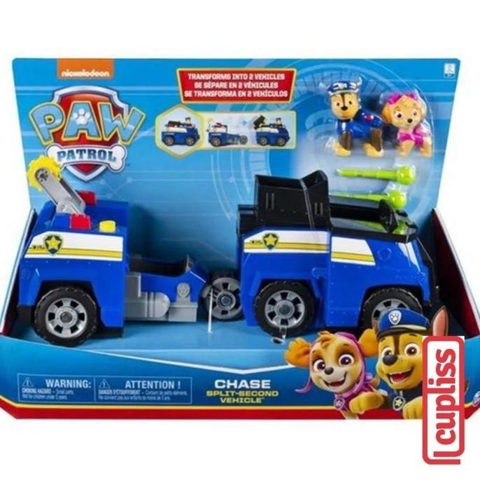 Jual Paw Patrol 6055931 Chase Split Second Transforming Police Cruiser ...