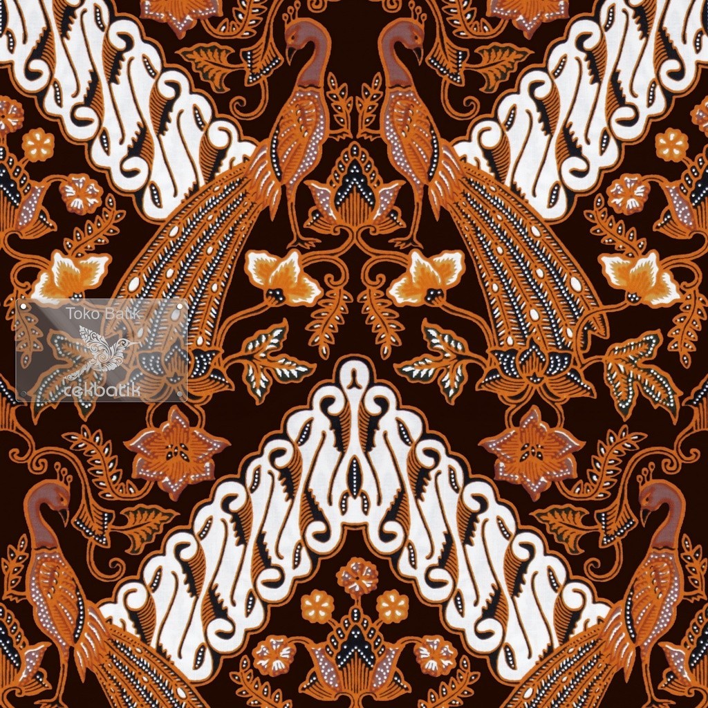 Jual kain batik - Motif Unik Burung dan Bunga Manis V2 Cokelat | Shopee ...