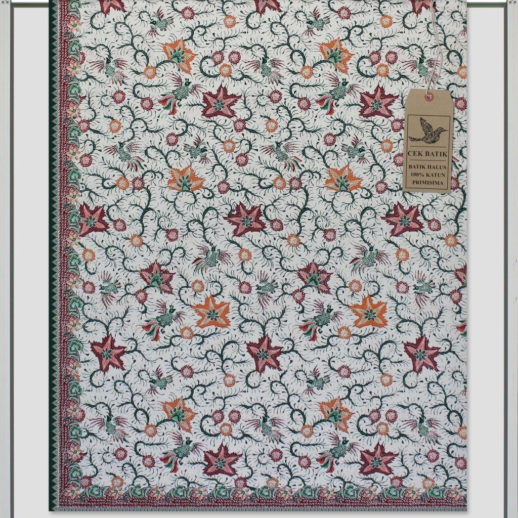 Jual kain batik - Motif Burung Bunga Bintang (Marun) | Shopee Indonesia