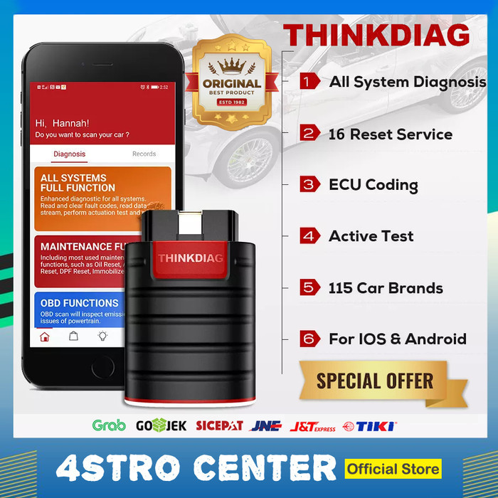 Jual Scanner Mobil Thinkdiag Full Software Thinkcar OBD2 Ecu Original ...