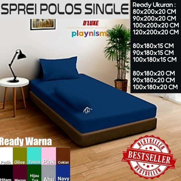 Jual Sprei Single Bed Bahan Katun Polos Micro Termurah Ready Aneka ...