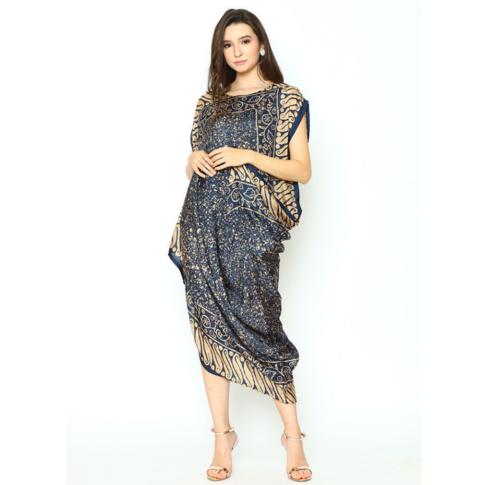 Jual Rinjanie Avon - Batik Dress - Dress Bombai Chantel Parang X Navy ...