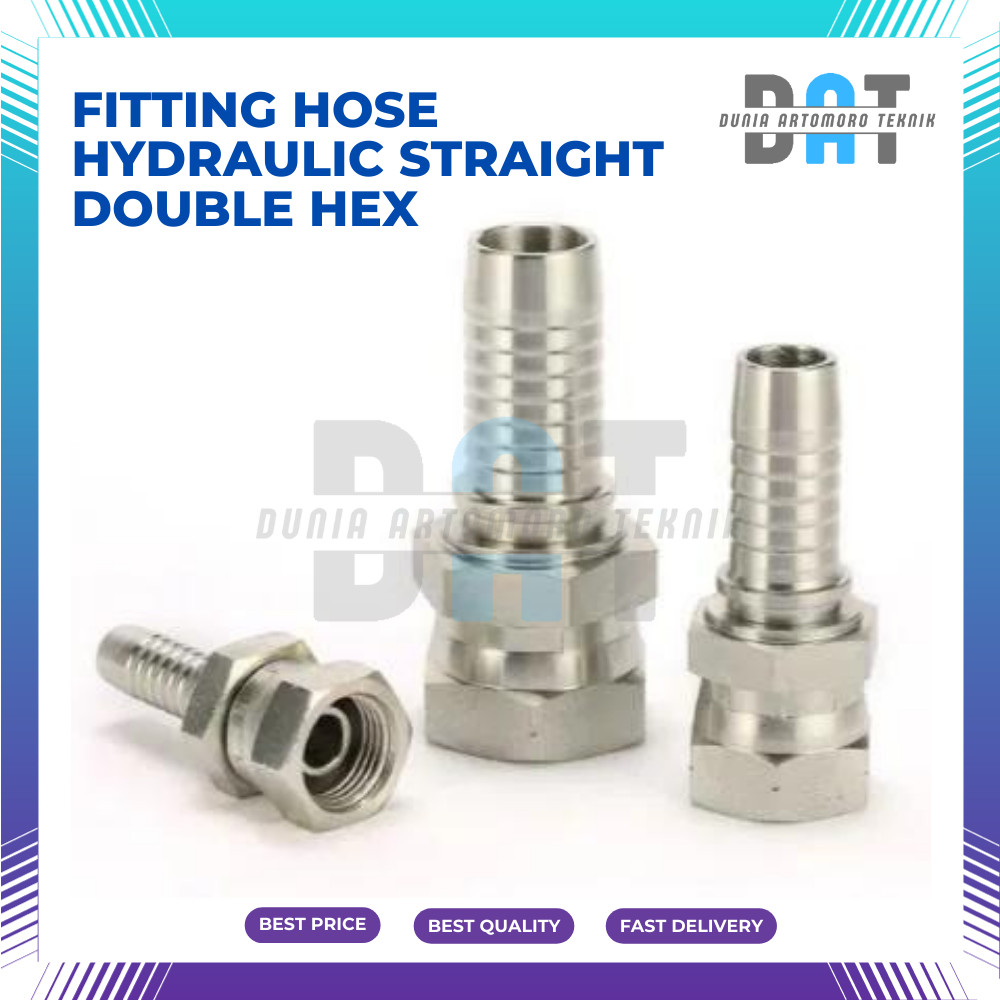 Jual 3/4" JIC Fitting Hose Straight Hydraulic NJ 12-12 Double Hex 3/4 ...