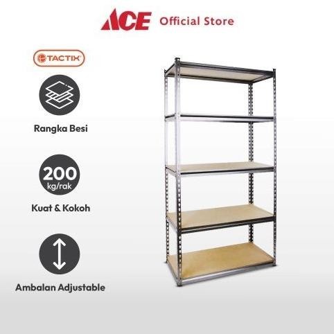 Jual Ace - Tactix Rak Besi 5 Tingkat - Silver | Shopee Indonesia