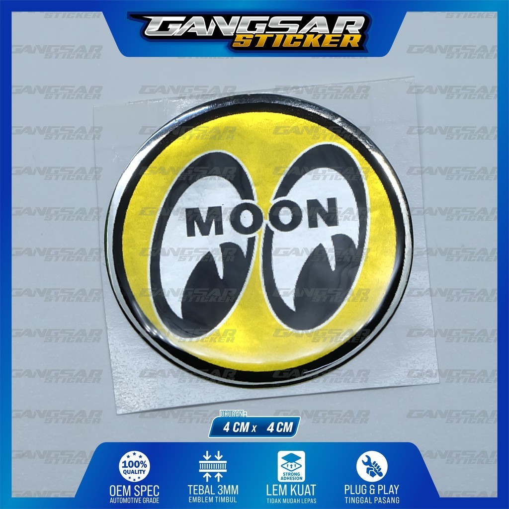Jual emblem timbul mooneyes / sticker 3d mooneyes / logo mooneyes bulat | Shopee Indonesia