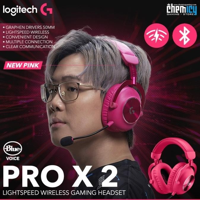 Jual Logitech G Pro X 2 Pink Lightspeed Wireless Bluetooth Gaming ...