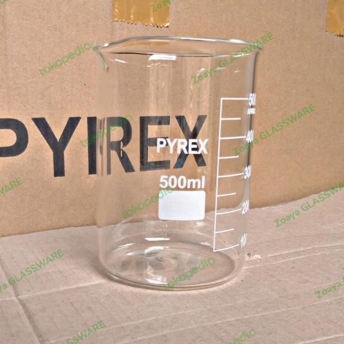 Jual Beaker glass - gelas kimia ukur 500 ML pyrex | Shopee Indonesia