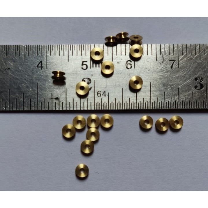 Jual model brass micro pulley Ship model accessories - 1. OD 3mm ...