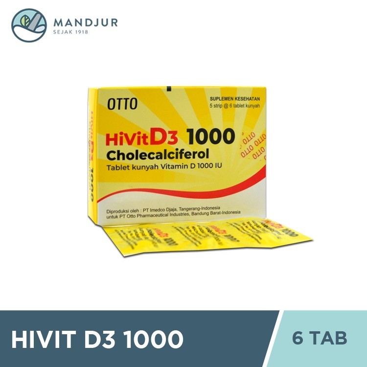 Jual HiVit Vitamin D3 1000 IU 6 Tablet - Suplemen Vitamin D 1000 IU ...