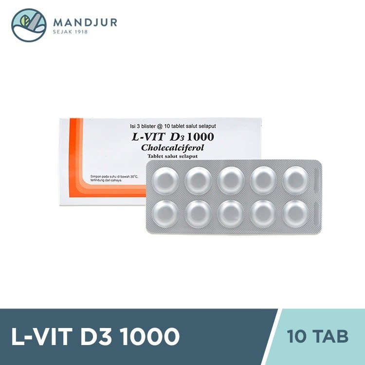 Jual L-Vit D3 1000 10 Tablet - Memenuhi Kebutuhan Vitamin D | Shopee ...