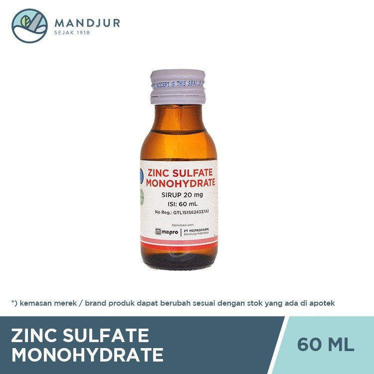 Jual Zinc Sulfate 20 mg/5 mL Sirup 60 mL - Pelengkap Pengobatan Diare Anak | Shopee Indonesia