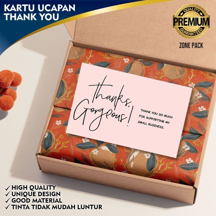 Jual ------] [30 PCS] Kartu Ucapan Thank You Gift Card Greeting ThankYou Zone Pack | Shopee ...