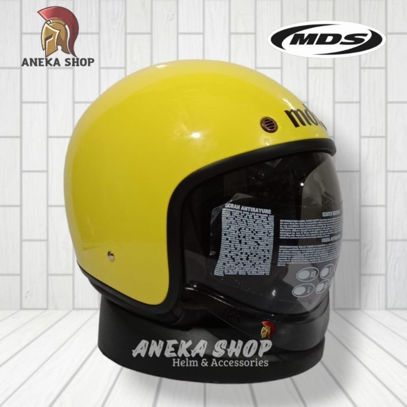 Jual HELM MDS MAGNUM POLOS LEMON YELLOW | HELM RETRO CLASSIC | HELM ...