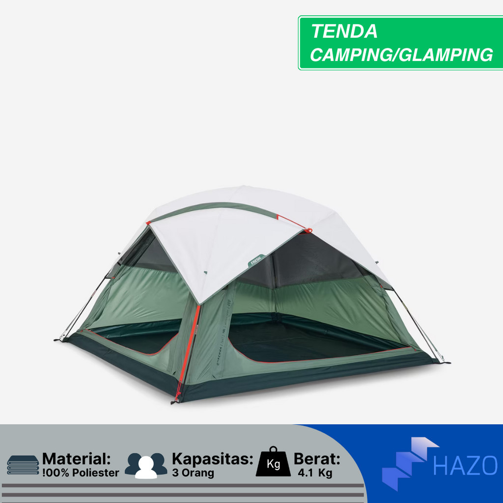 Jual TENDA CAMPING 3 ORANG WATERPROOF GLAMPING KEMPING TEND HIKKING ...