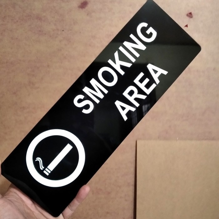 Jual Smoking Area Sign Board Label acrylik Stiker Cuting & 3D Timbul ...