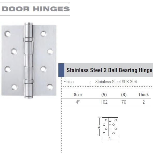 Jual Engsel Kupu Pintu Rumah ST GUCHI Hinge 4x3x2MM 2BB Stainless ...