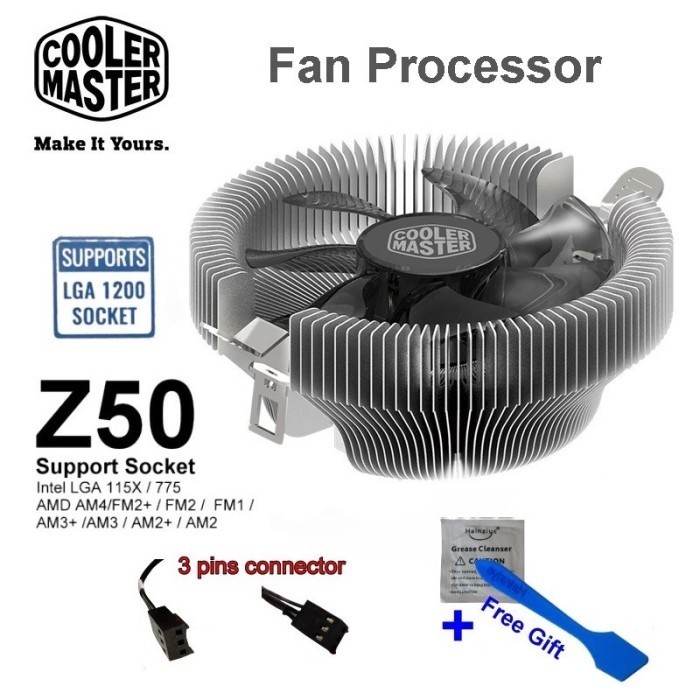 Jual Best Fan Prosesor Cpu Cooler Master Z50 Lga 1156/1155/775 & Amd ...