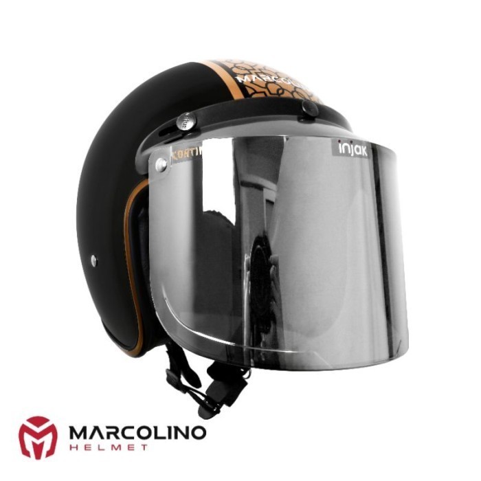 Jual Helm Go Retro Marcolino Black Batik Sni Flat Visor By Jmc Helmet ...