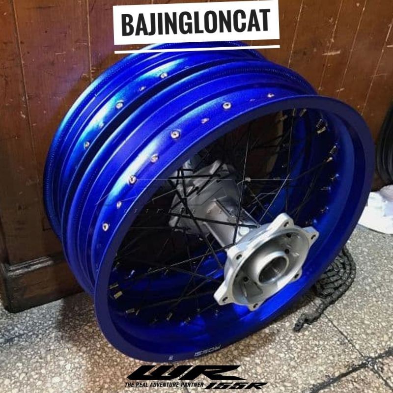 Jual VELG SET SUPERMOTO YAMAHA WR155 ROSSI BLUE TROMOL FULL SET ...
