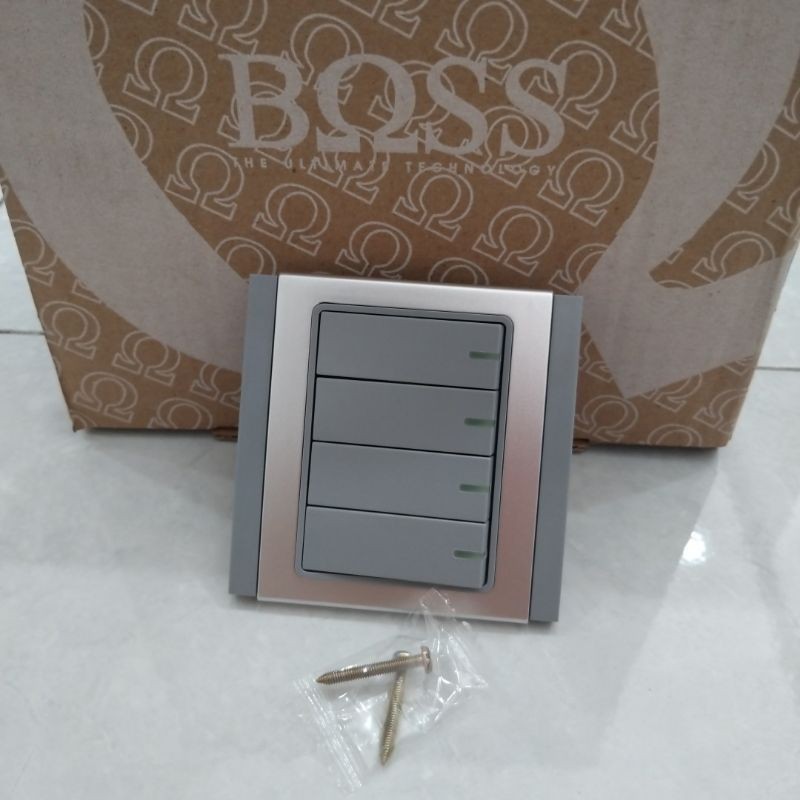 Jual Saklar 4 gang 1 arah Boss B3034H1 FGGS | Shopee Indonesia