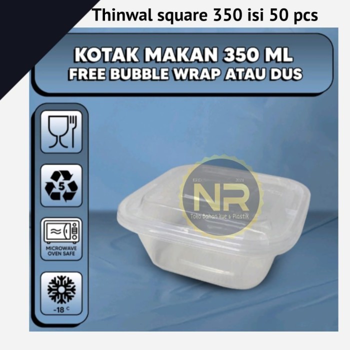Jual CUCI GUDANG thinwal square / thinwal kotak 350 ml isi 50 pcs ...