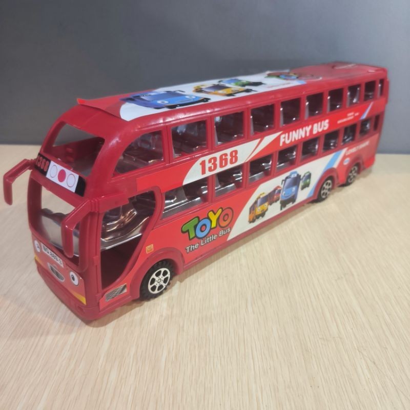 Jual mainan bus tingkat / bis tingkat / double decker bus tayo dan bus ...