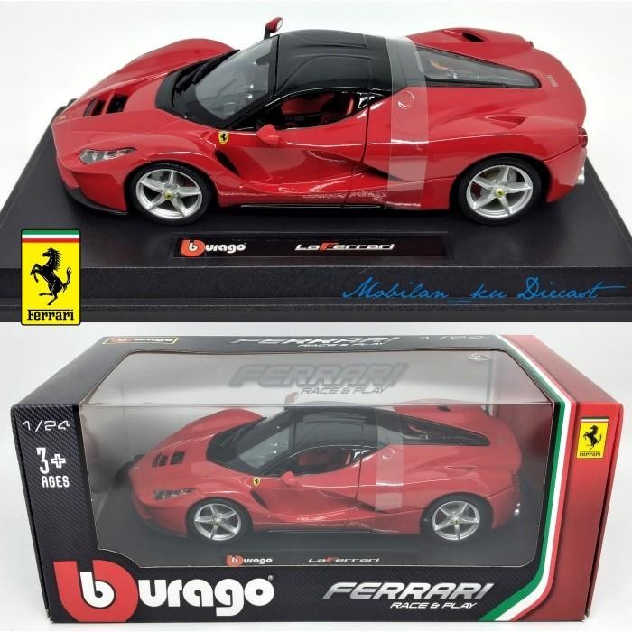 Jual Diecast Ferrari Laferrari Burago 1:24 Race & Play | Shopee Indonesia