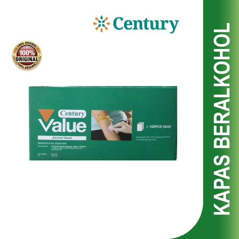 Jual Century Alkohol Swab / Kapas Alkohol / Alcohol Swab / Pembersih ...