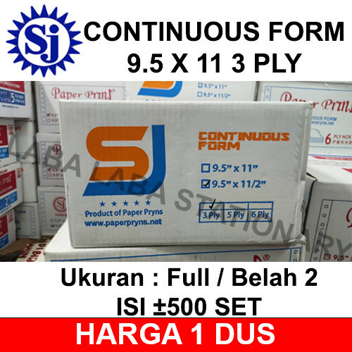 Jual Kertas Continuous Form 3 Ply 9.5 X 11 Sj Paper Print A4 / Rangkap ...