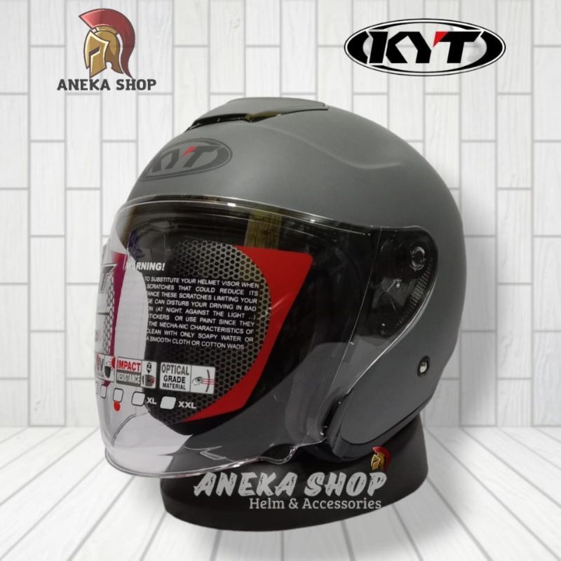 Jual HELM KYT KYOTO R SOLID GORILLA GREY DOFF | SINGLE VISOR | HELM SNI ...