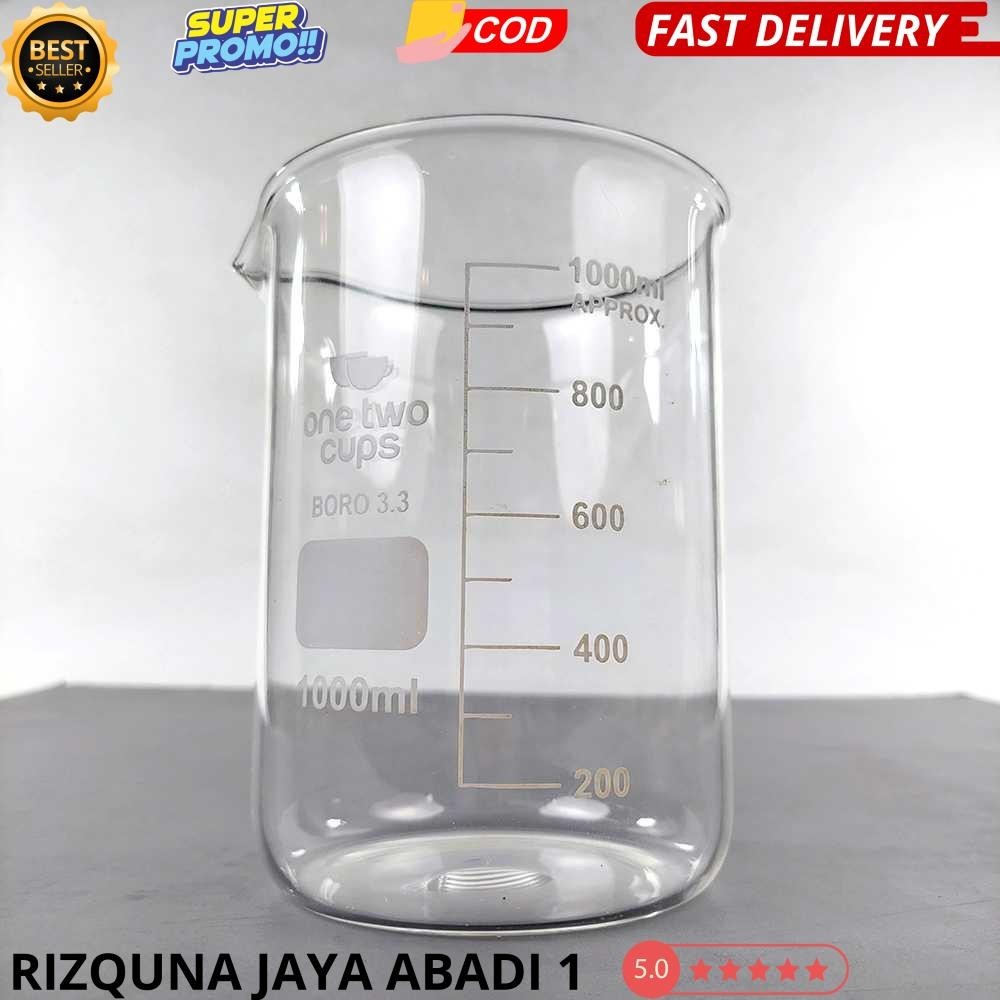 Jual One Two Cups Gelas Ukur Lab Kimia Borosilicate Glass 100ml- GG-17 ...