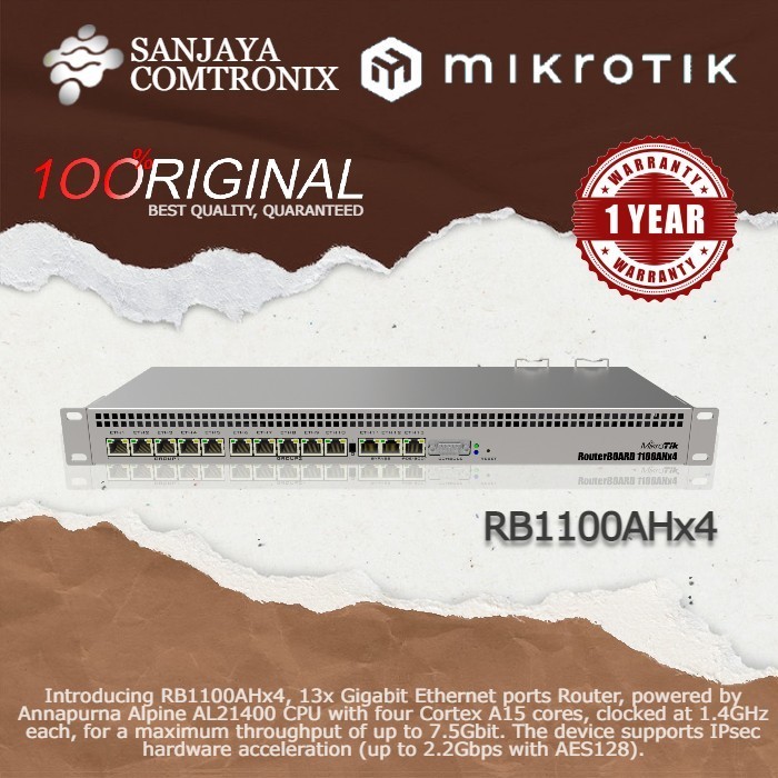 Jual HARGA DISC - MIKROTIK RB1100AHx4 1U rackmount router with 13x ...