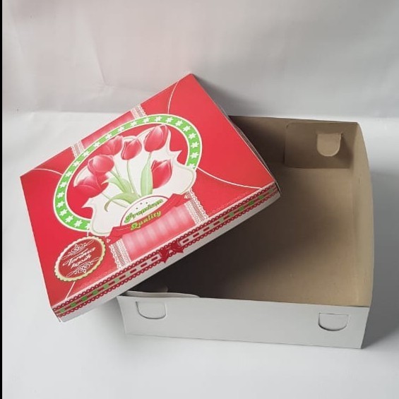 Jual Box Dus Kotak Makanan Nasi Motif Bunga 20 X 20 @50Set | Shopee ...