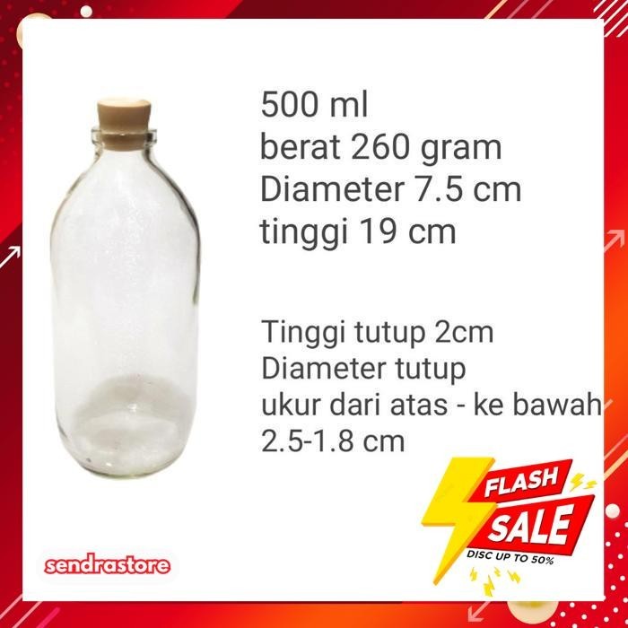 Jual 500ML BOTOL ASI KACA 500 ML+ TUTUP KAYU / BOTOL SOUVEMIR / VAS ...