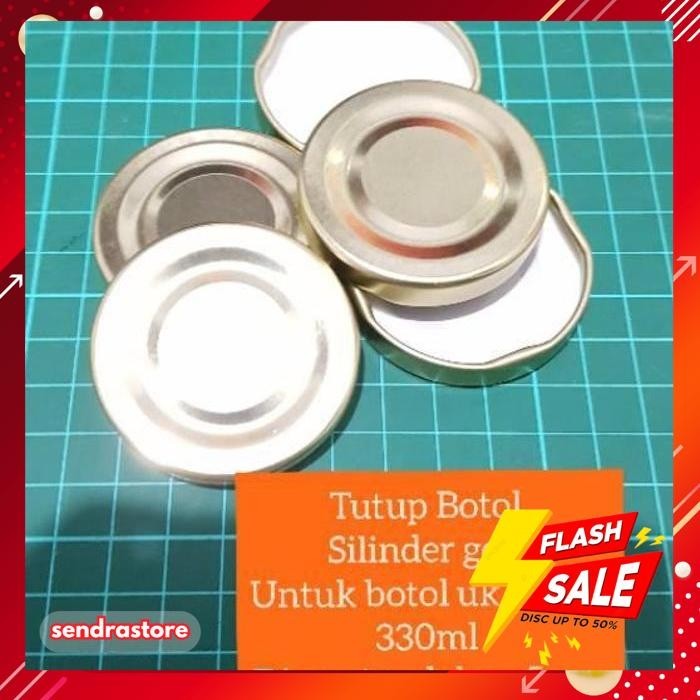 Jual / 10 PCS 63MM TUTUP BOTOL SILINDER BULAT WARNA GOLD 250ML DAN ...