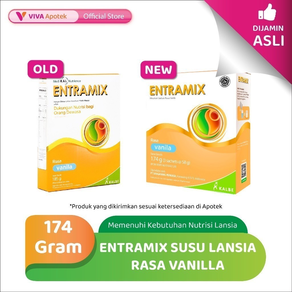 Jual Entramix Susu Lansia Rasa Vanilla (174 Gram) | Shopee Indonesia