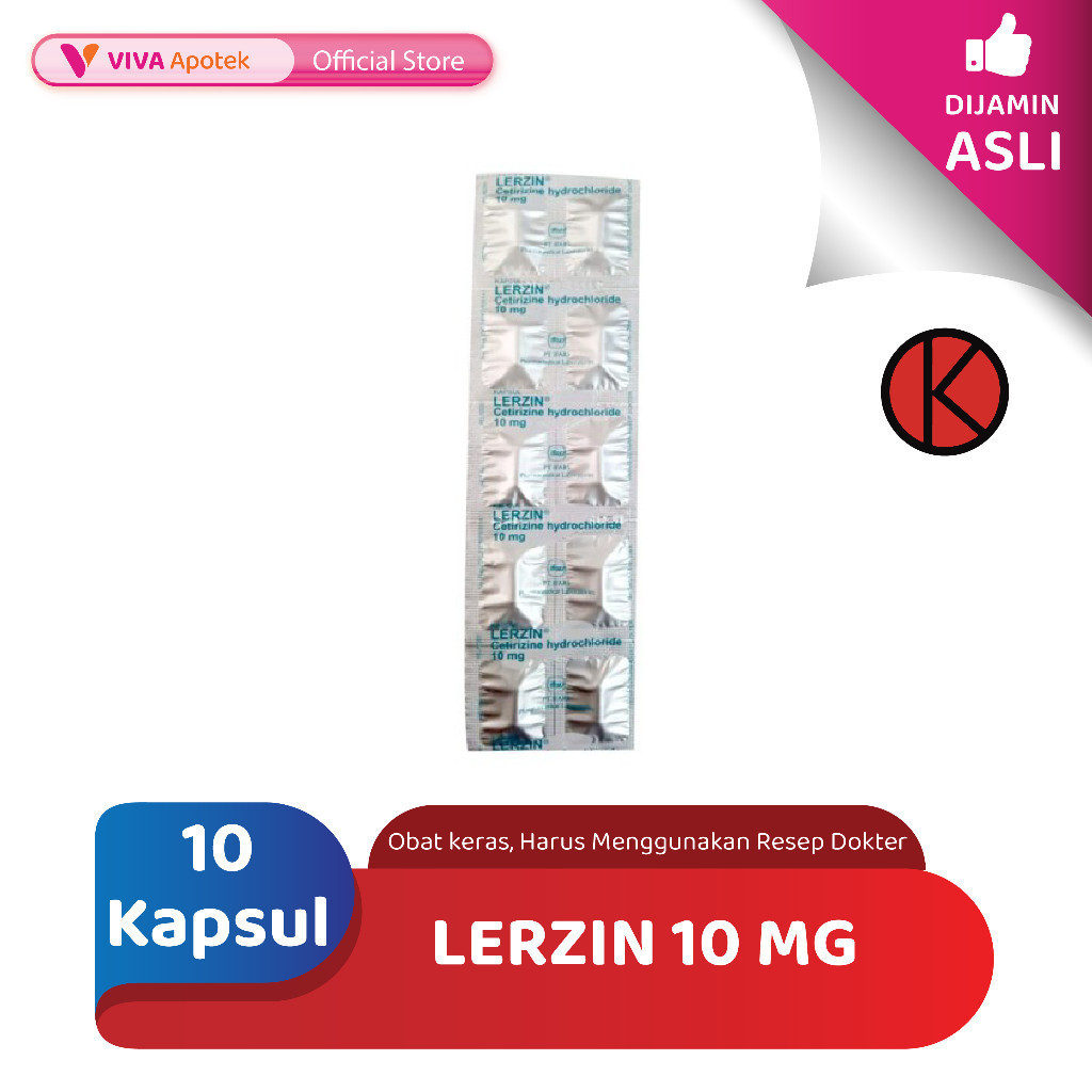 Jual Lerzin 10 mg / Cetirizine / Alergi / Gatal (10 Kapsul) | Shopee ...