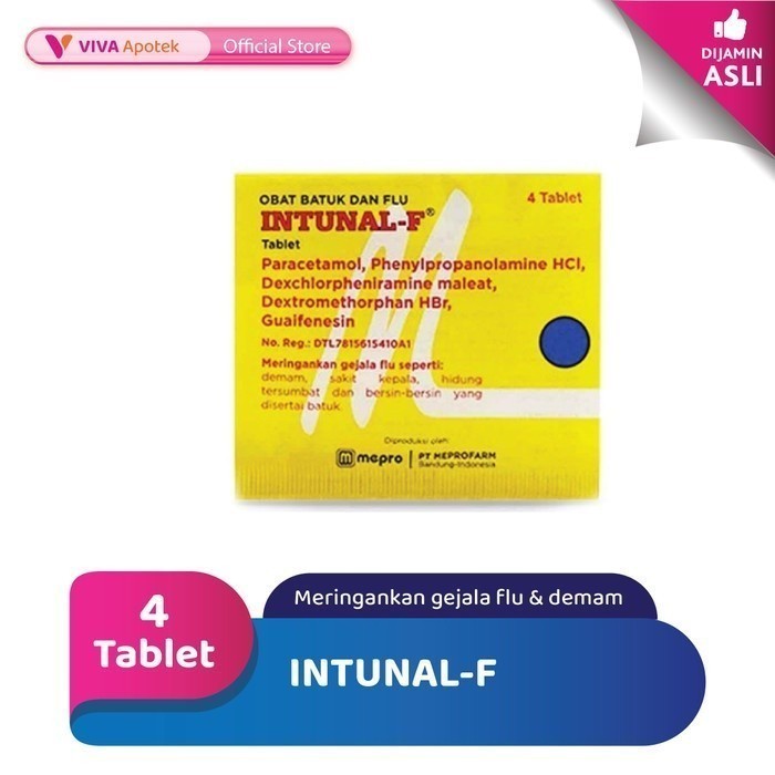 Jual Intunal F untuk Menurunkan Demam & Pereda Nyeri (4 Tablet ...