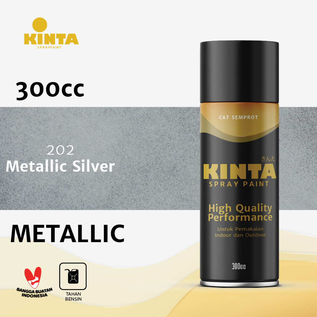 Jual (METALIK) 202 METALLIC SILVER - KINTA Cat semprot / Pilox / Spray ...