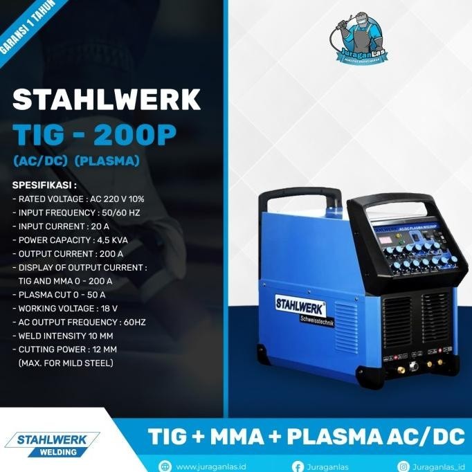 Jual Stahlwerk Tig-200P Ac/Dc Plasma Mesin Las Argon Tig Ac/Dc+Plasma 200A | Shopee Indonesia